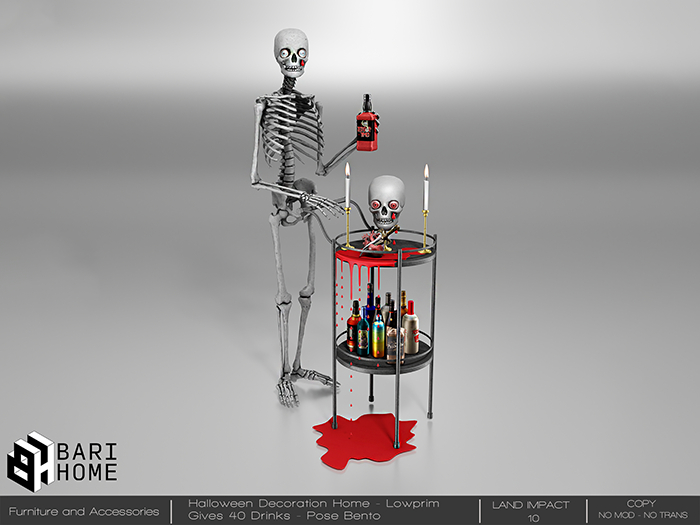 Second Life Marketplace - [BARI HOME] Skeleton Bar Cart